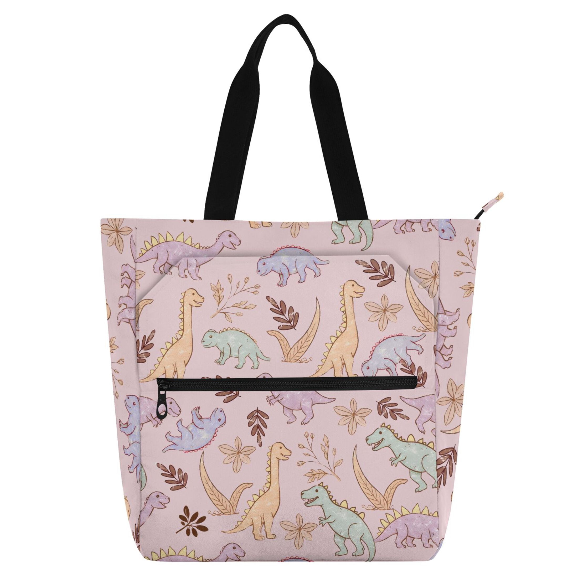 ALAZA Dinosaurs Cartoon School Book Bag Kids Tote Bags Handbag ...