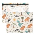 ALAZA Dinosaurs Palm Tree Pattern Pencil Pouch 3 Ring Binder with Clear ...