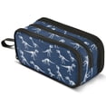 ALAZA Dinosaurs Skeletons Pencil Case Bag Large 3 Compartment Pen Pouch ...