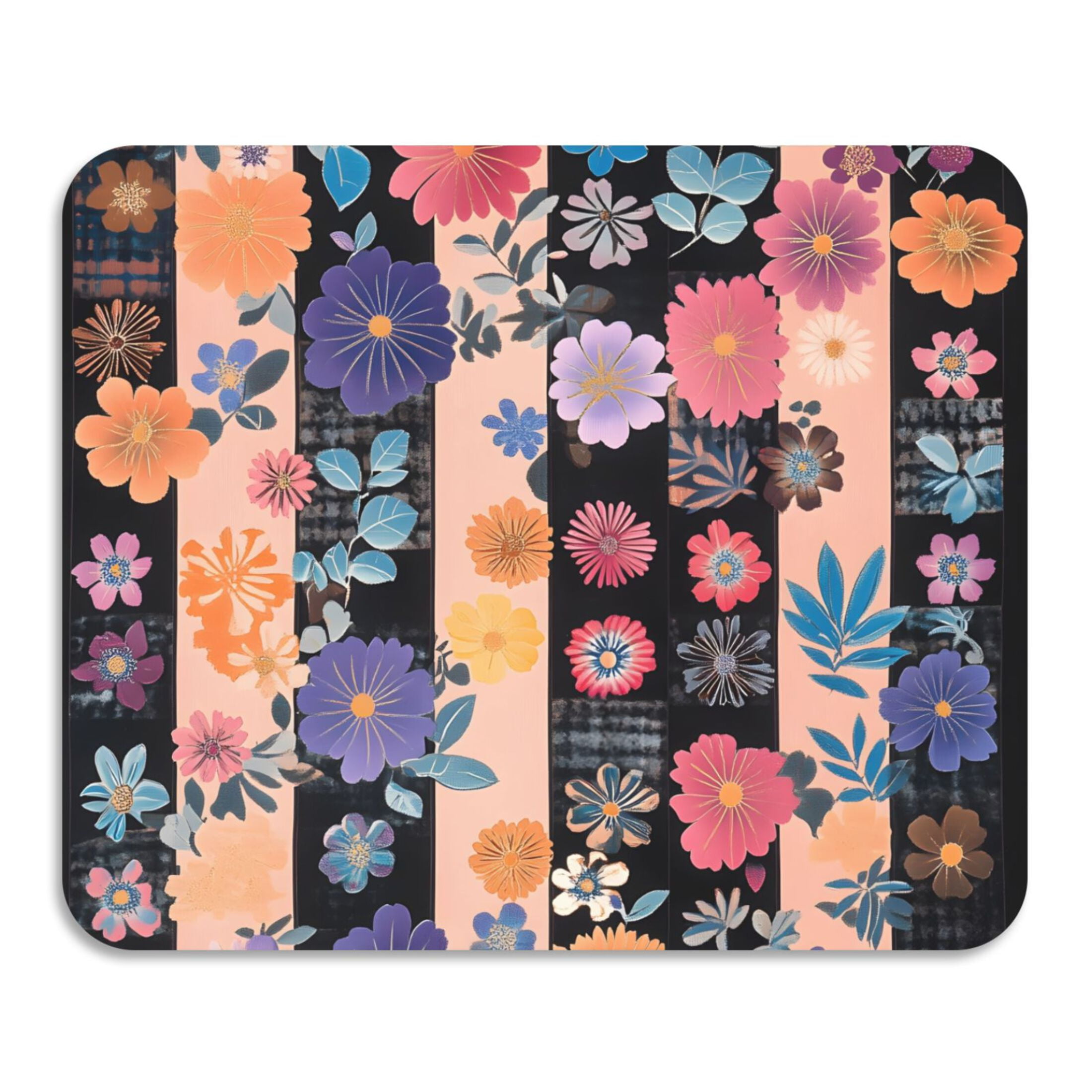 ALAZA Dish Drying Mat for Kitchen Bohemia Floral on Stripes Counter ...