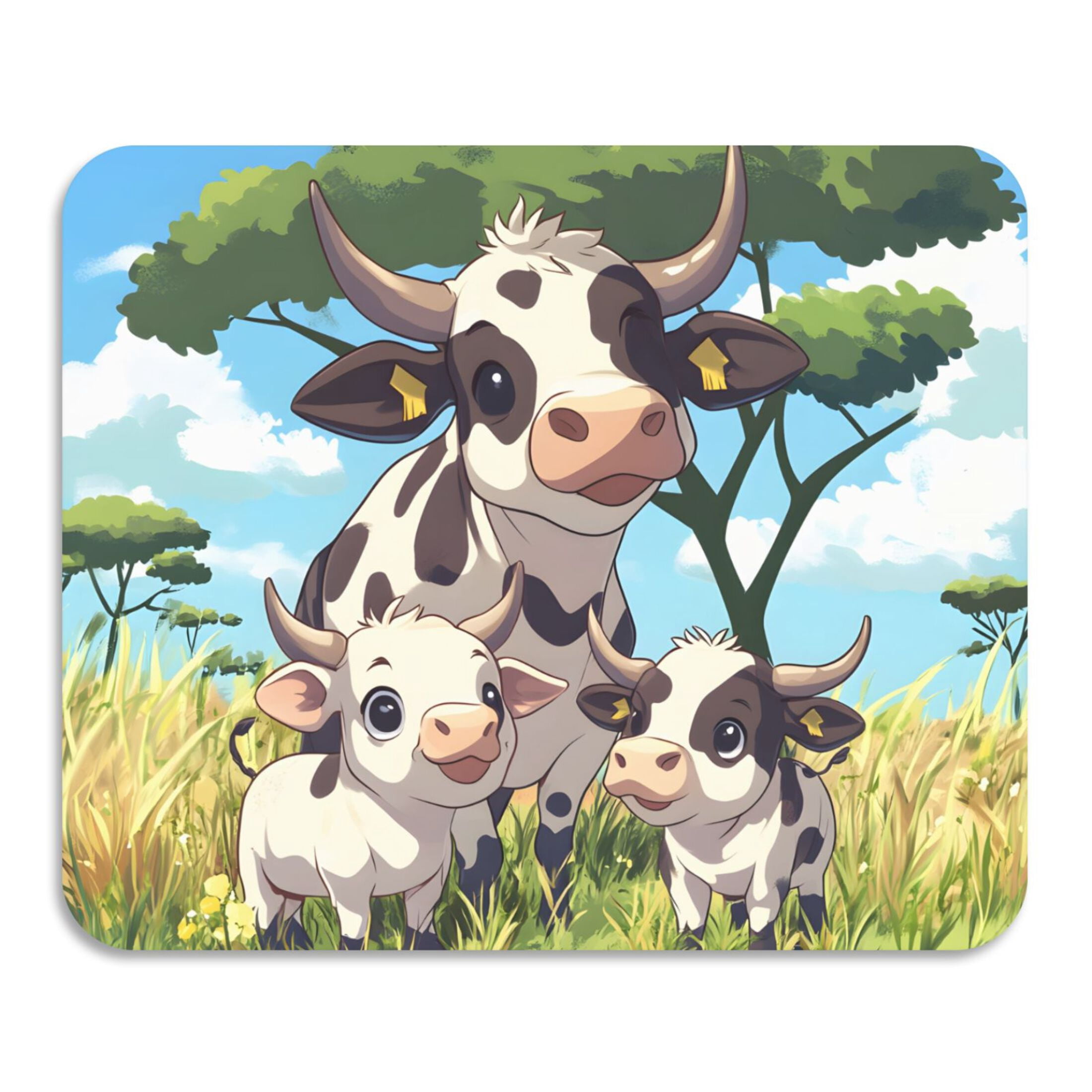 ALAZA Dish Drying Mat for Kitchen Cute Cows Family and Tree Counter ...