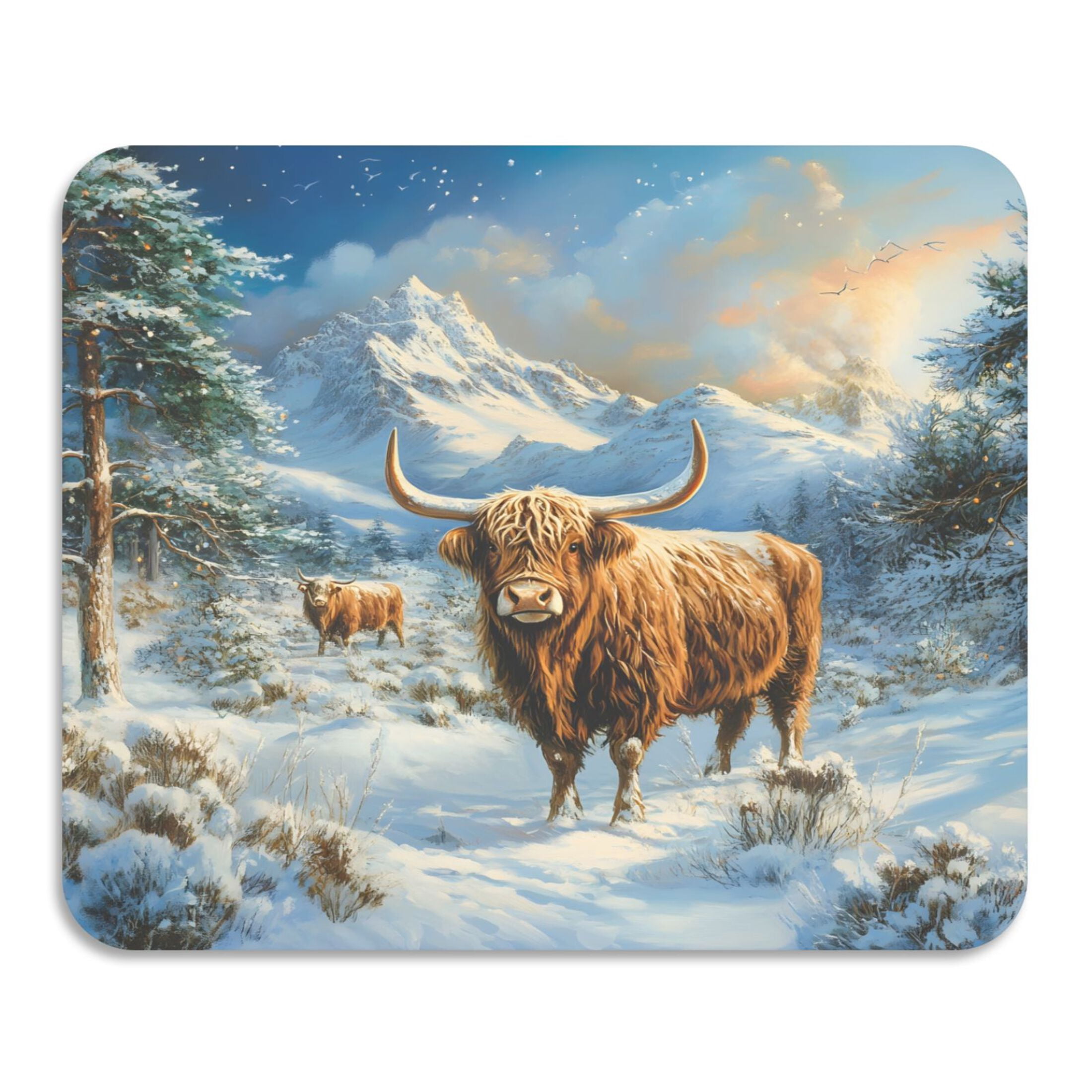 ALAZA Dish Drying Mat for Kitchen Highland Cattle Christmas Counter ...