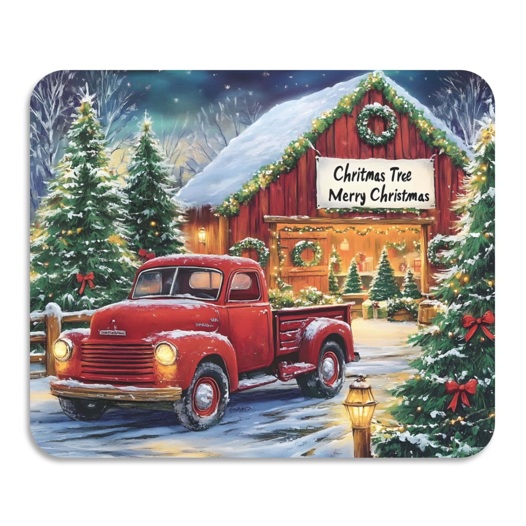 ALAZA Dish Drying Mat for Kitchen Vintage Truck Christmas Counter ...