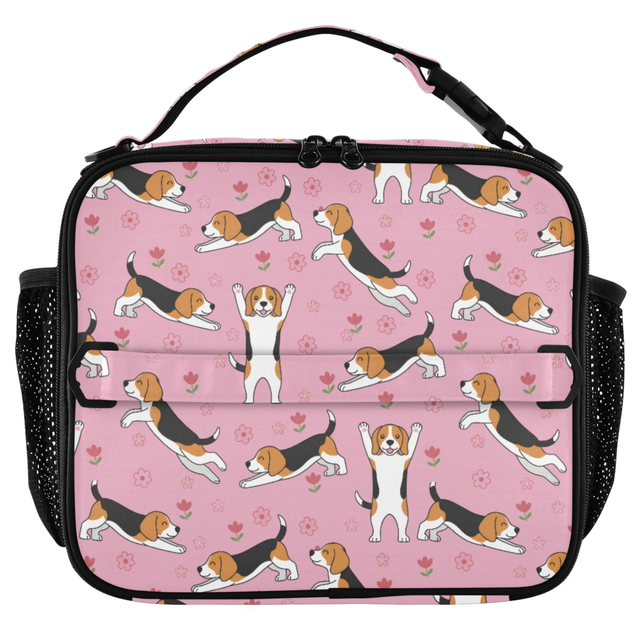 ALAZA Dog Cute Floral Insulated Lunch Box Lunch Bag Cooler Tote with ...