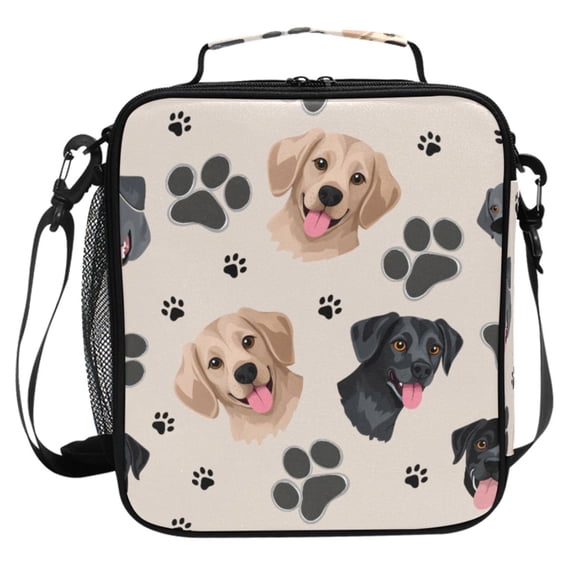 ALAZA Dog Footprints Lunch Box Insulated Cooler Lunch Bag with Shoulder ...