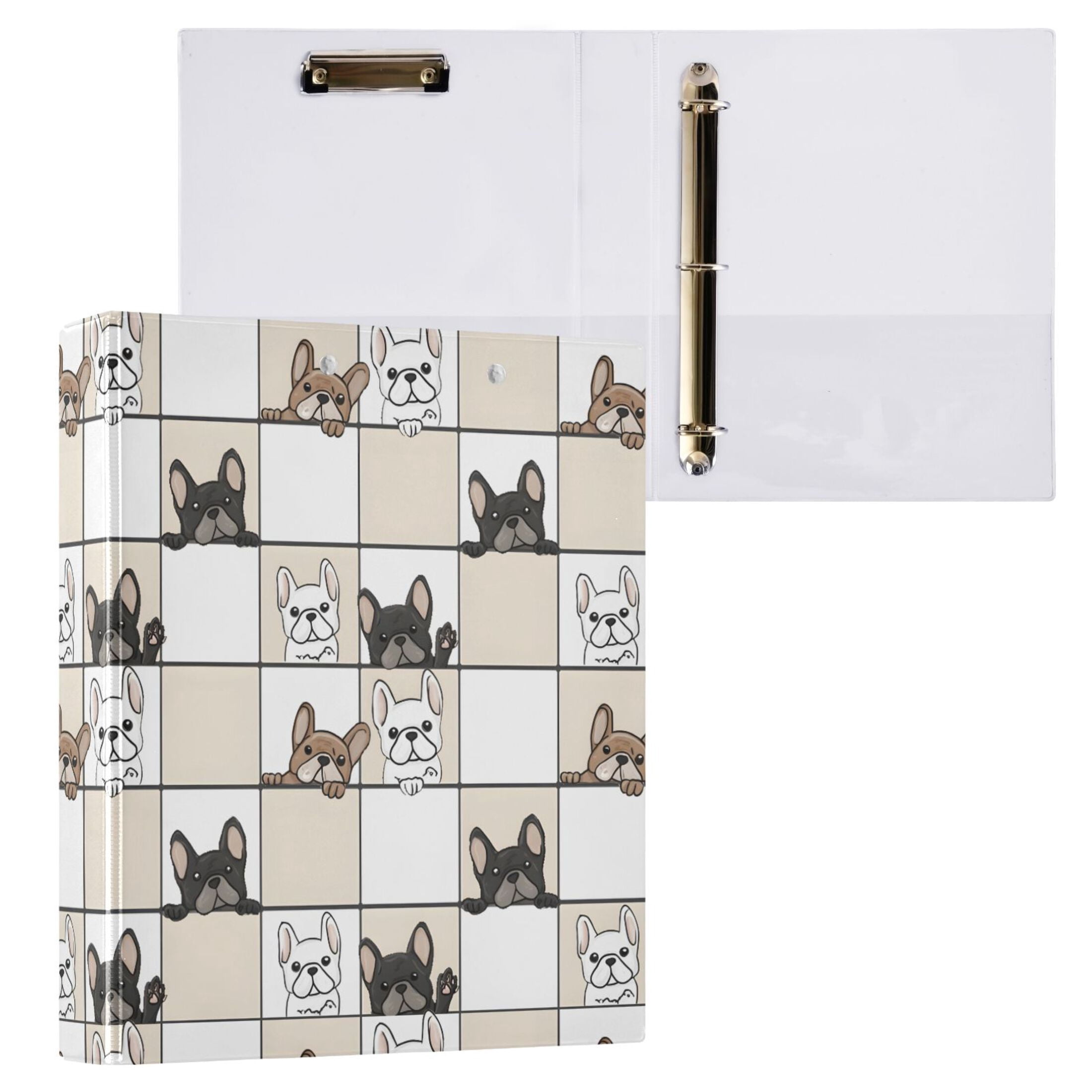 ALAZA Dog Probe Pattern Hardcover 3 Ring Binder 1.5" D-Rings with ...