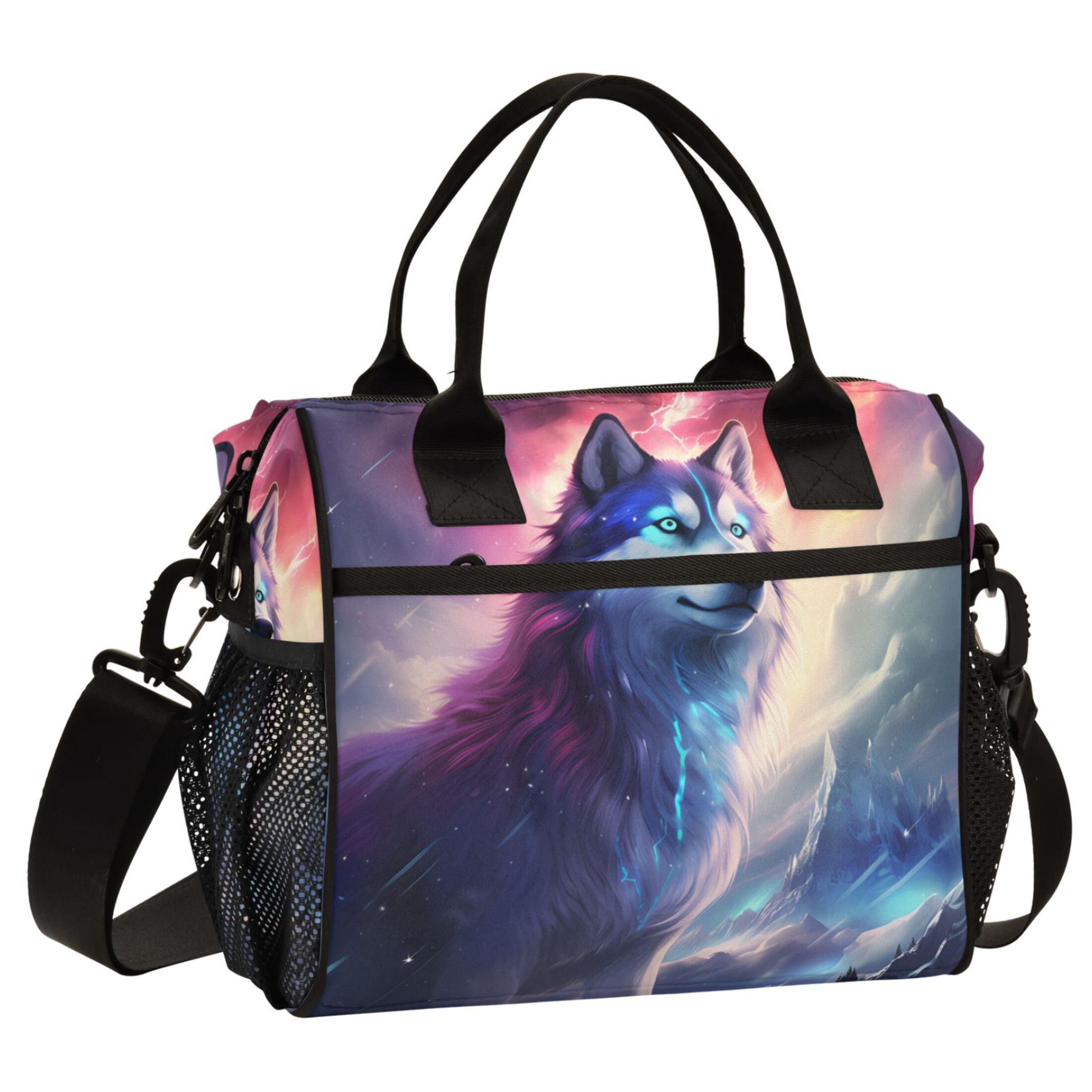 ALAZA Dog Starry Night Print Cooler Lunch Bag Insulated Reusable Lunch ...