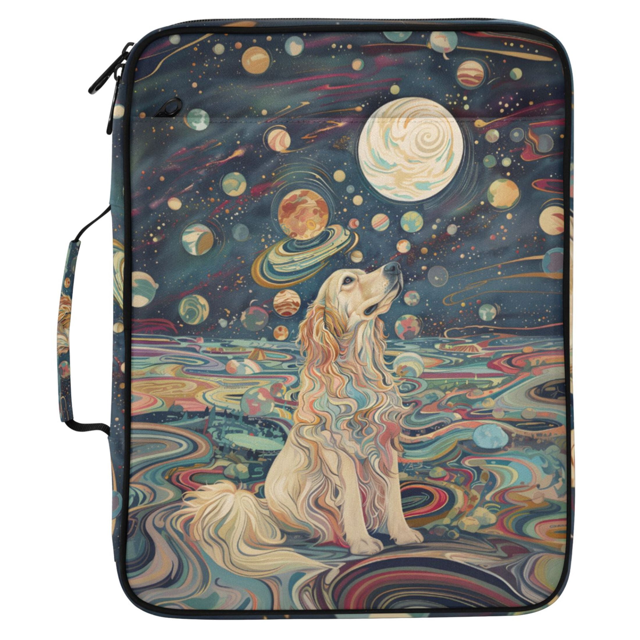 ALAZA Dog at Space Night Pattern Expanding Accordion File Folder 3 Ring ...