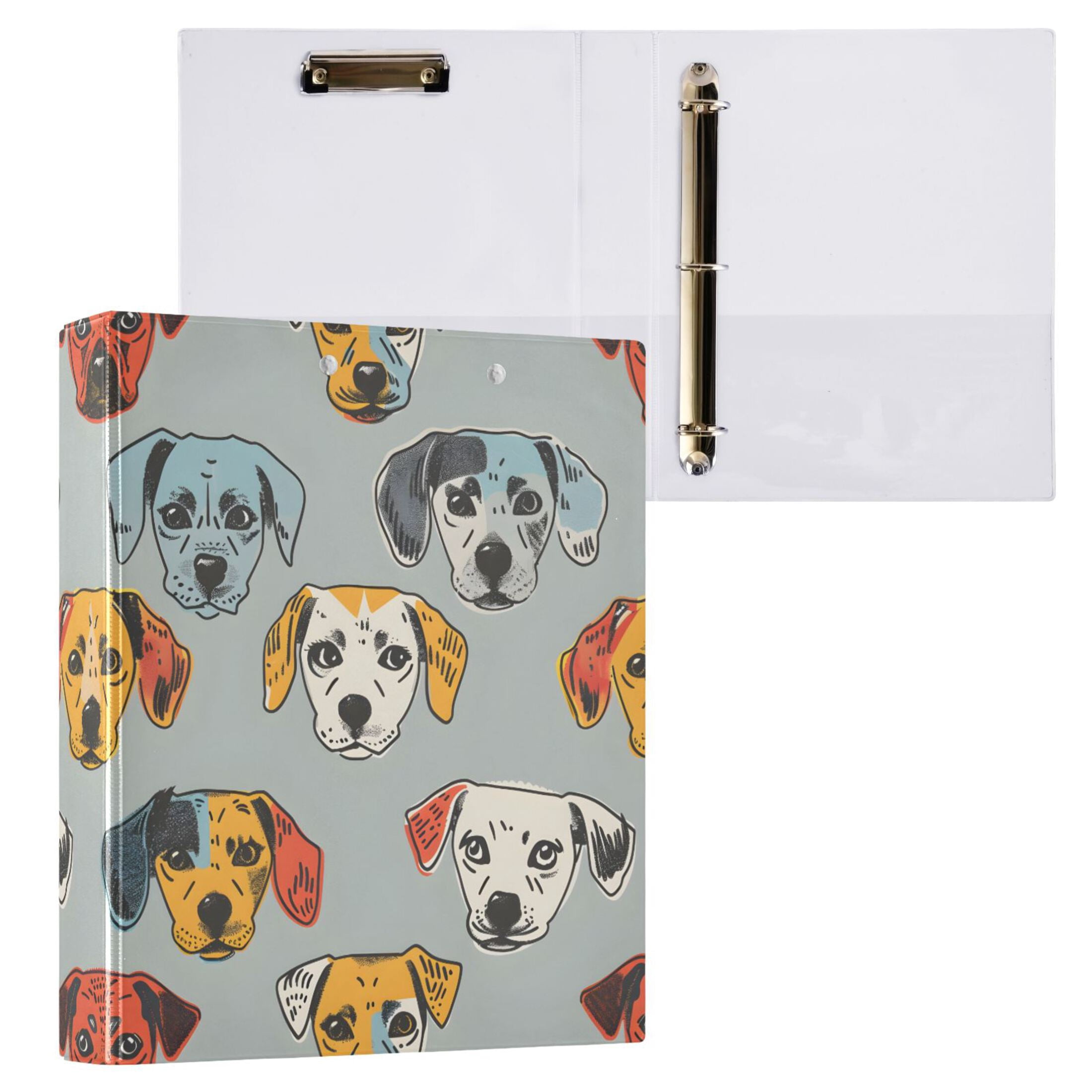 ALAZA Dogs Cartoon-c1 Hardcover 3 Ring Binder 1.5" D-Rings with ...