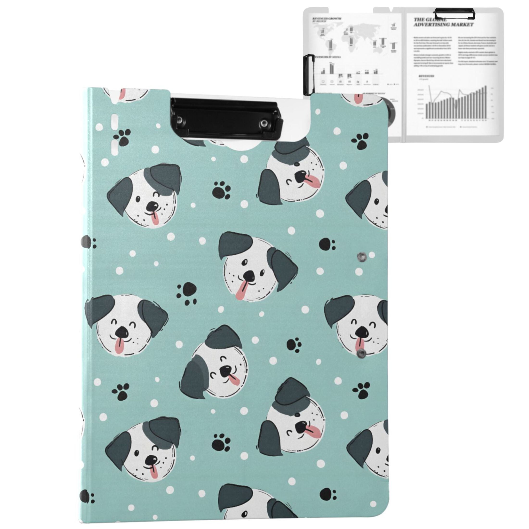 ALAZA Dogs Dots Footprint A4 Foldable Clipboard 360 Degree Folder ...