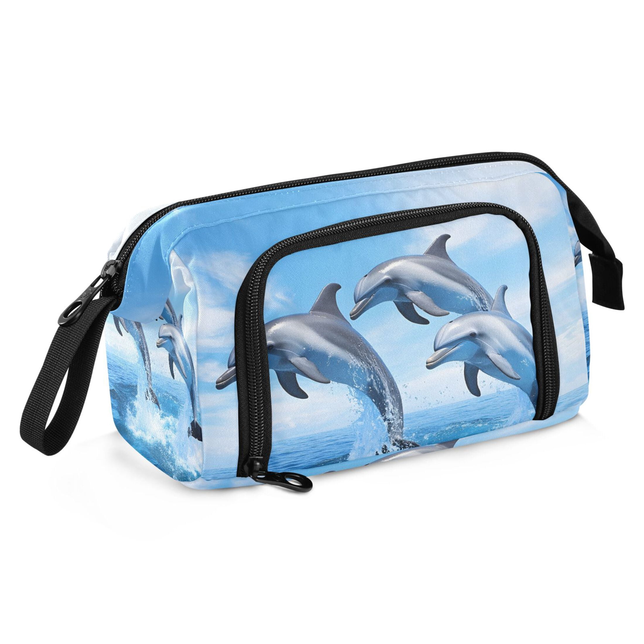 ALAZA Dolphin Jumping Pencil Pouch Big Capacity Pencil Case Zipper ...