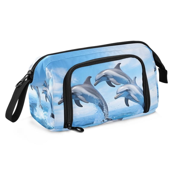 ALAZA Dolphin Jumping Pencil Pouch Big Capacity Pencil Case Zipper ...