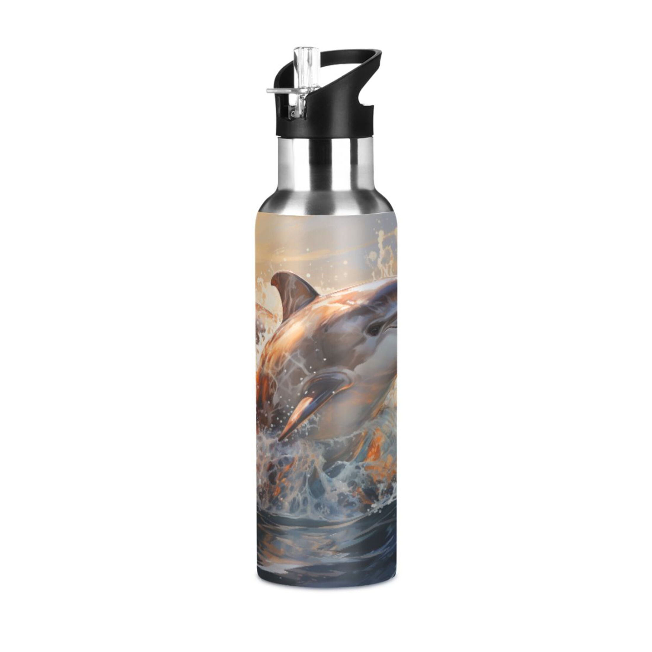 ALAZA Dolphin Jumping Water Bottle Insulated Flask Stainless Steel ...