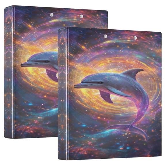 ALAZA Dolphin Magic Hardcover 3 Ring Binder 1.5" D-Rings with Interior ...