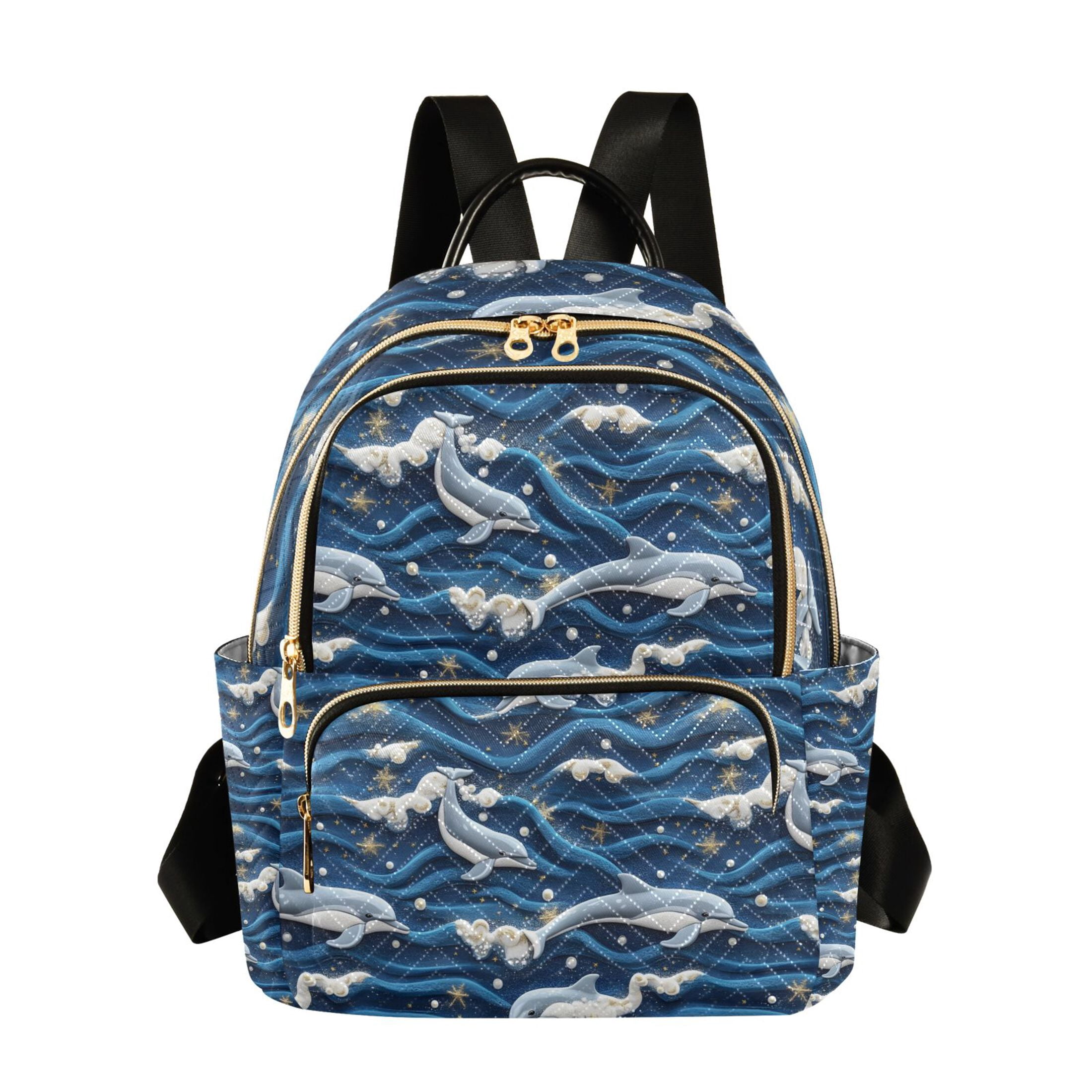 ALAZA Dolphins Oil Paint Womens Travel Laptop Backpack Large Daypack ...