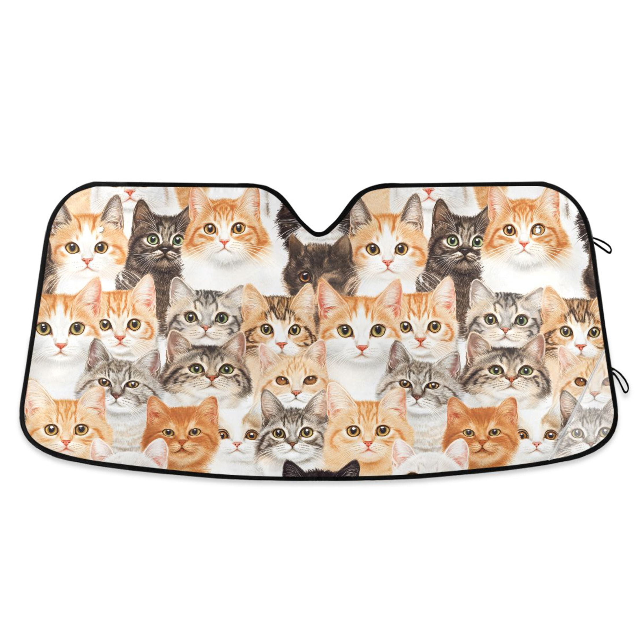 ALAZA Doodle Cats Cute Pattern Car Windshield Sun Shade Foldable UV Ray ...