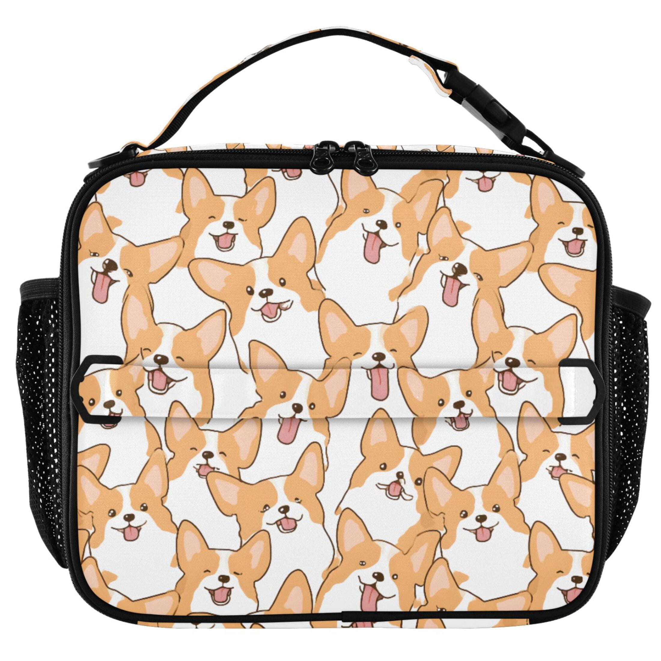 ALAZA Doodle Corgi Dogs Insulated Lunch Box Lunch Bag Cooler Tote with ...