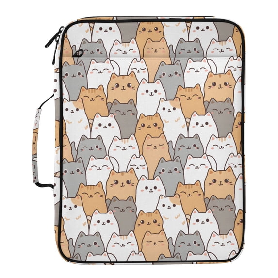 ALAZA Doodle Cute Cats Pattern Expanding Accordion File Folder 3 Ring ...