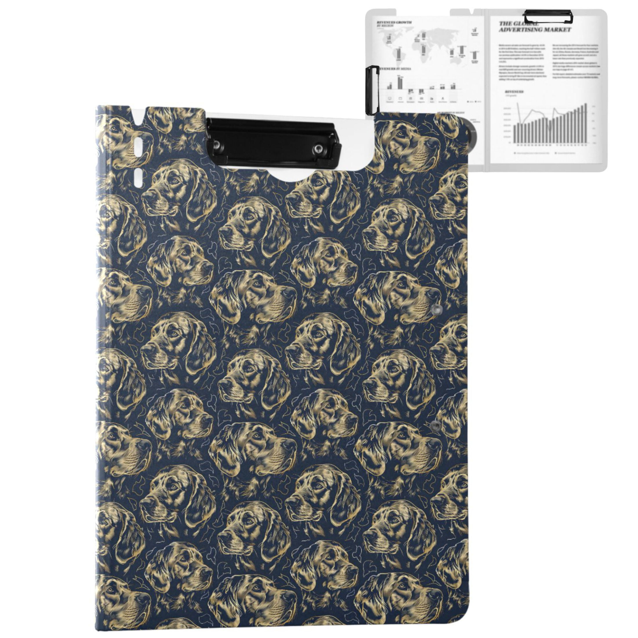 ALAZA Doodle Cute Dogs A4 Foldable Clipboard 360 Degree Folder Binder ...