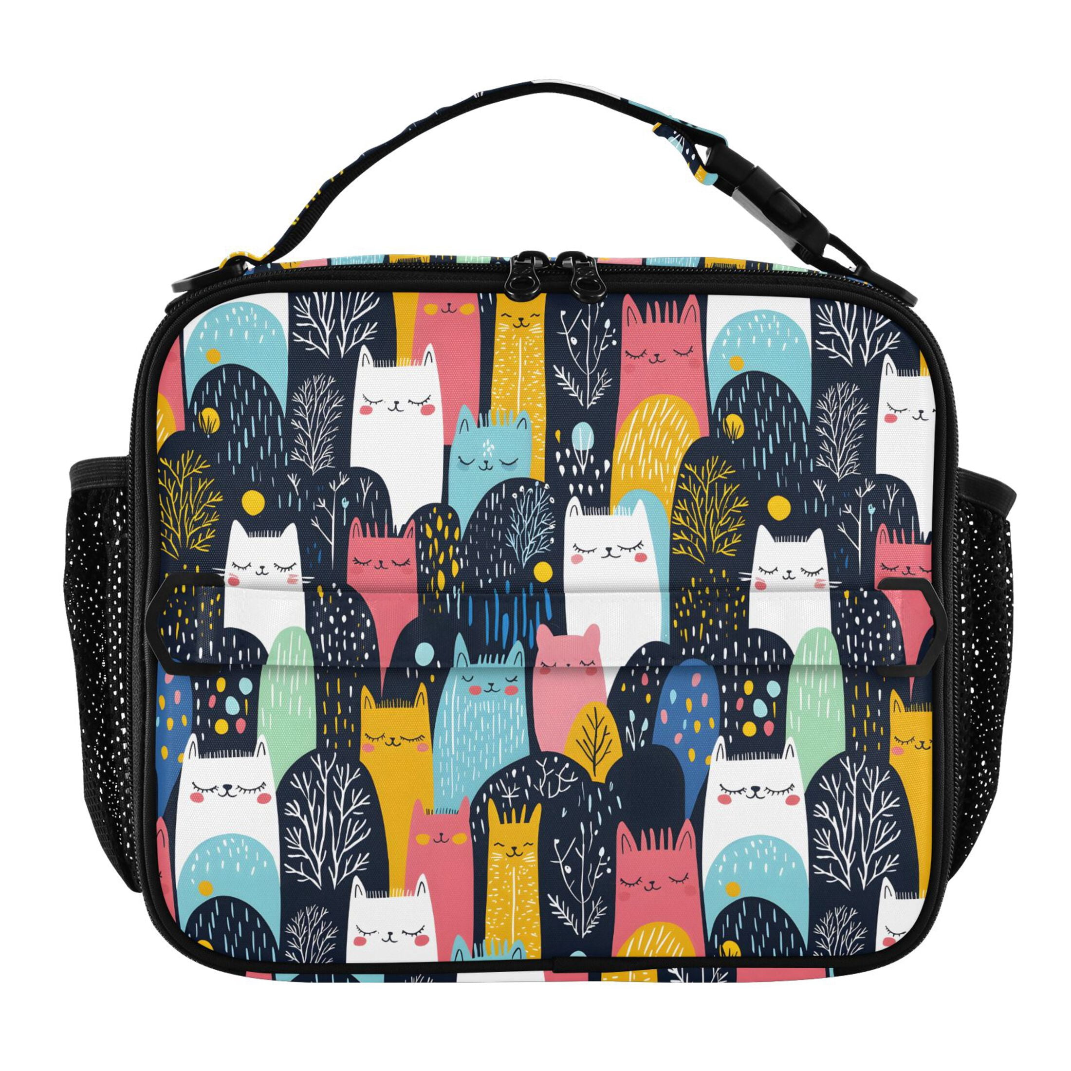 ALAZA Doodle Cute Rabbit Lunch Box Insulated Lunch Bag Cooler Tote with ...