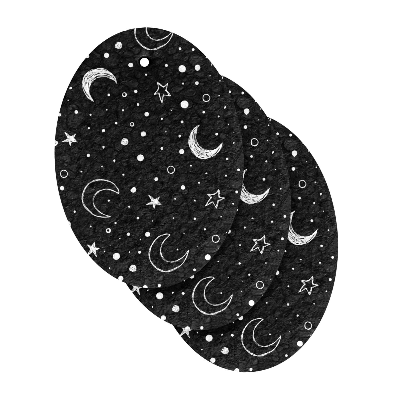 ALAZA Doodle Night Sky Moon Stars Natural Sponges Kitchen Cellulose ...