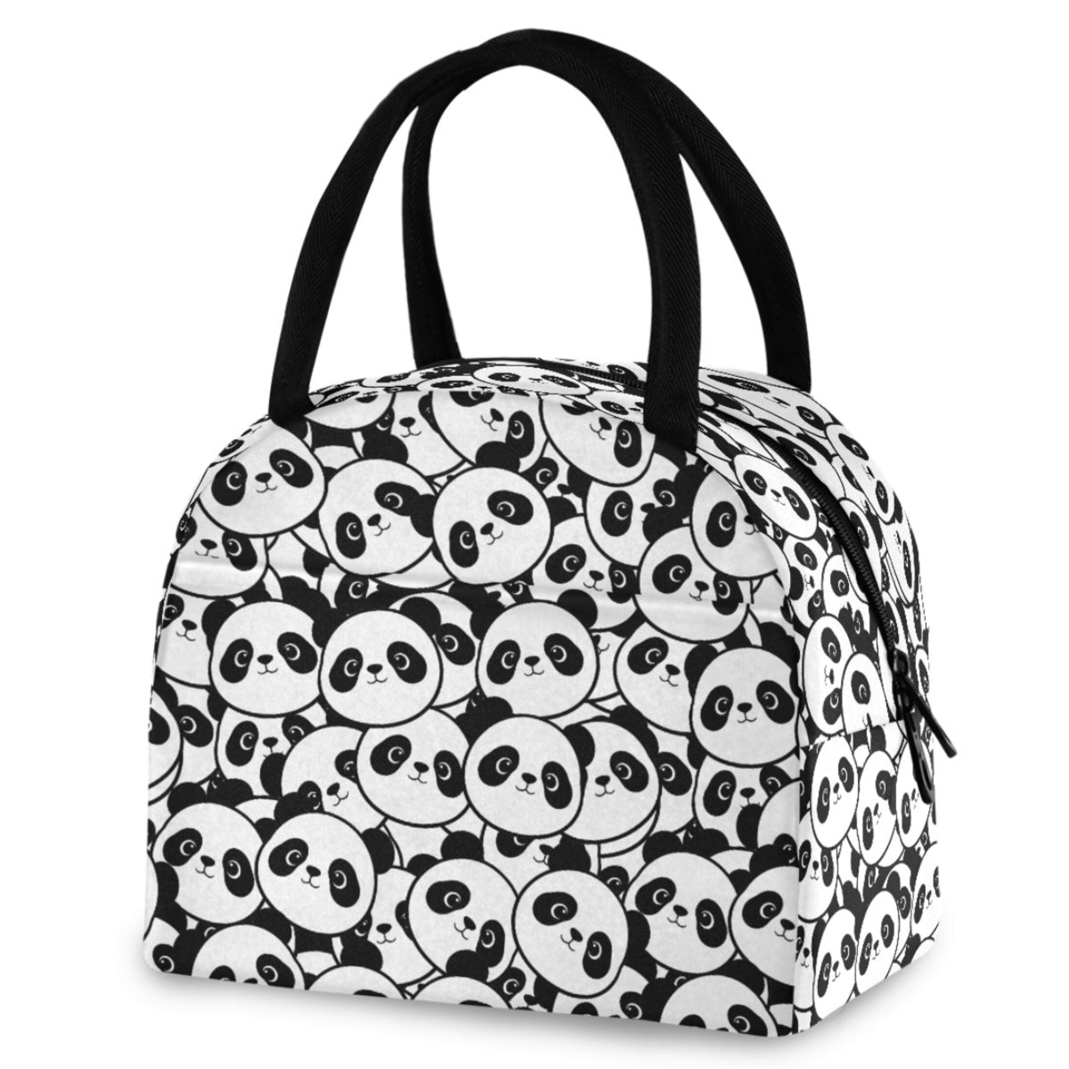 ALAZA Doodle Pandas Insulated Lunch Box Reusable Cooler Tote Bag Work ...