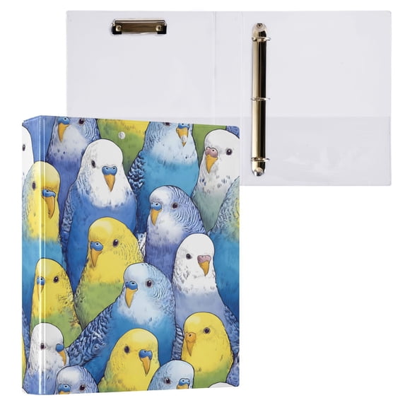 ALAZA Doodle Parrot-2 Hardcover 3 Ring Binder 1.5" D-Rings with ...