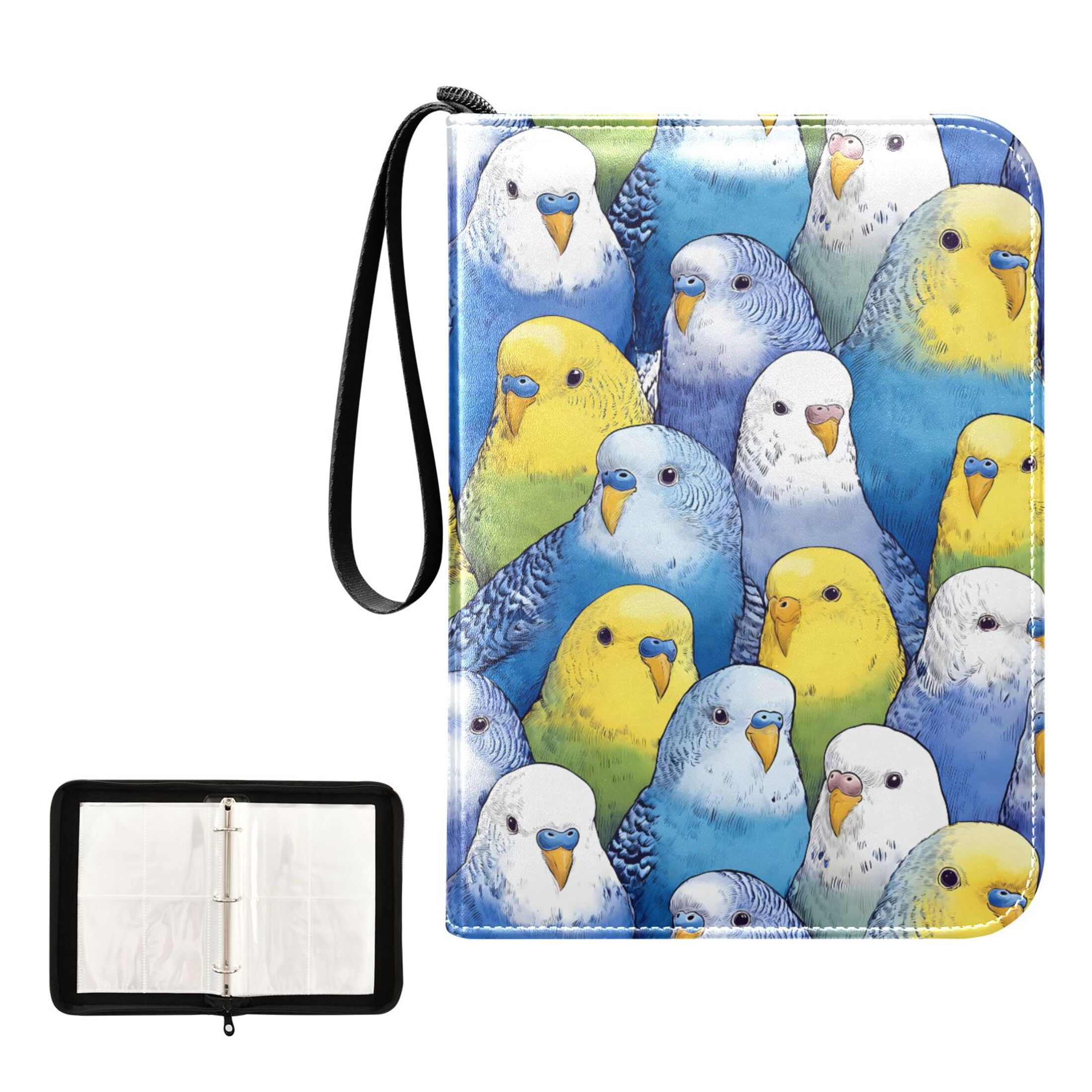 ALAZA Doodle Parrot-2 Trading Card Binder 4 Pocket Cards Collection ...