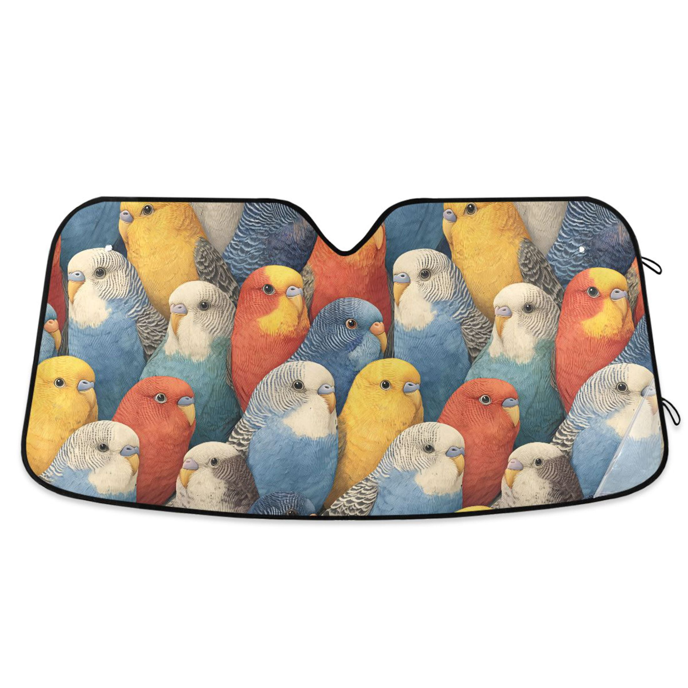 ALAZA Doodle Parrot-8 Pattern Car Windshield Sun Shade Foldable UV Ray ...