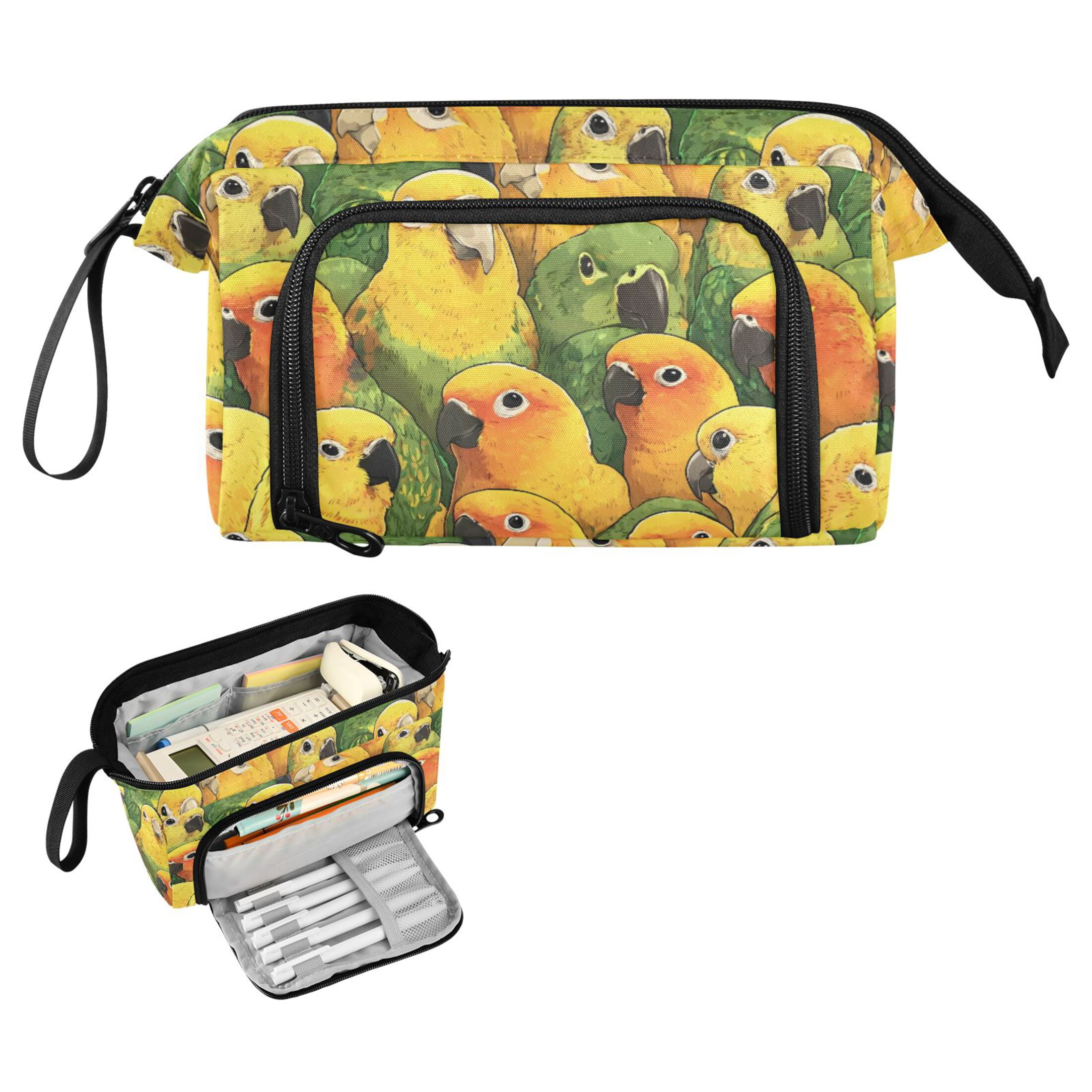 ALAZA Doodle Parrot-p1 Pencil Pouch Big Capacity Pencil Case Zipper ...