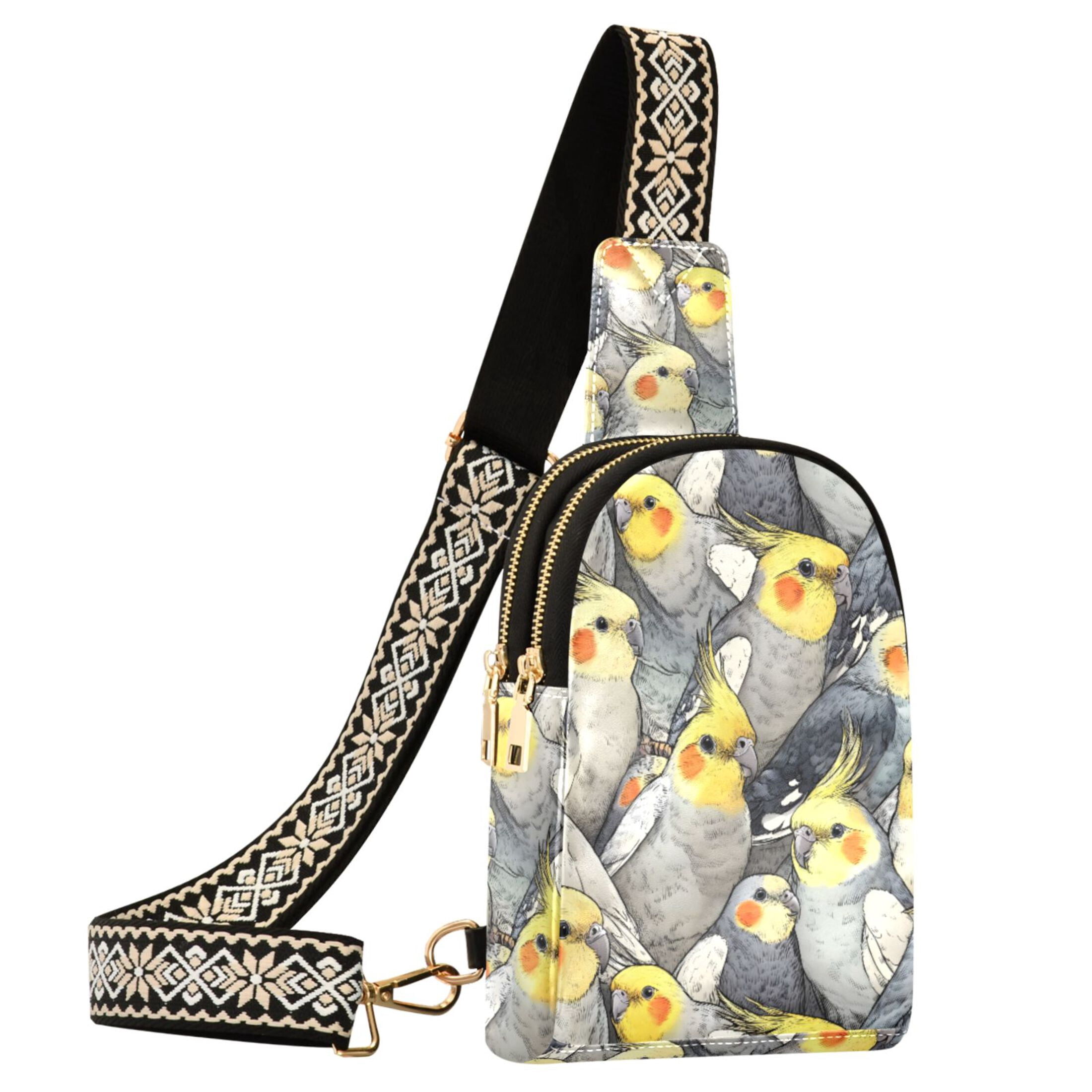 ALAZA Doodle Parrot-p2 Sling Bag for Women Men Waterproof Crossbody ...