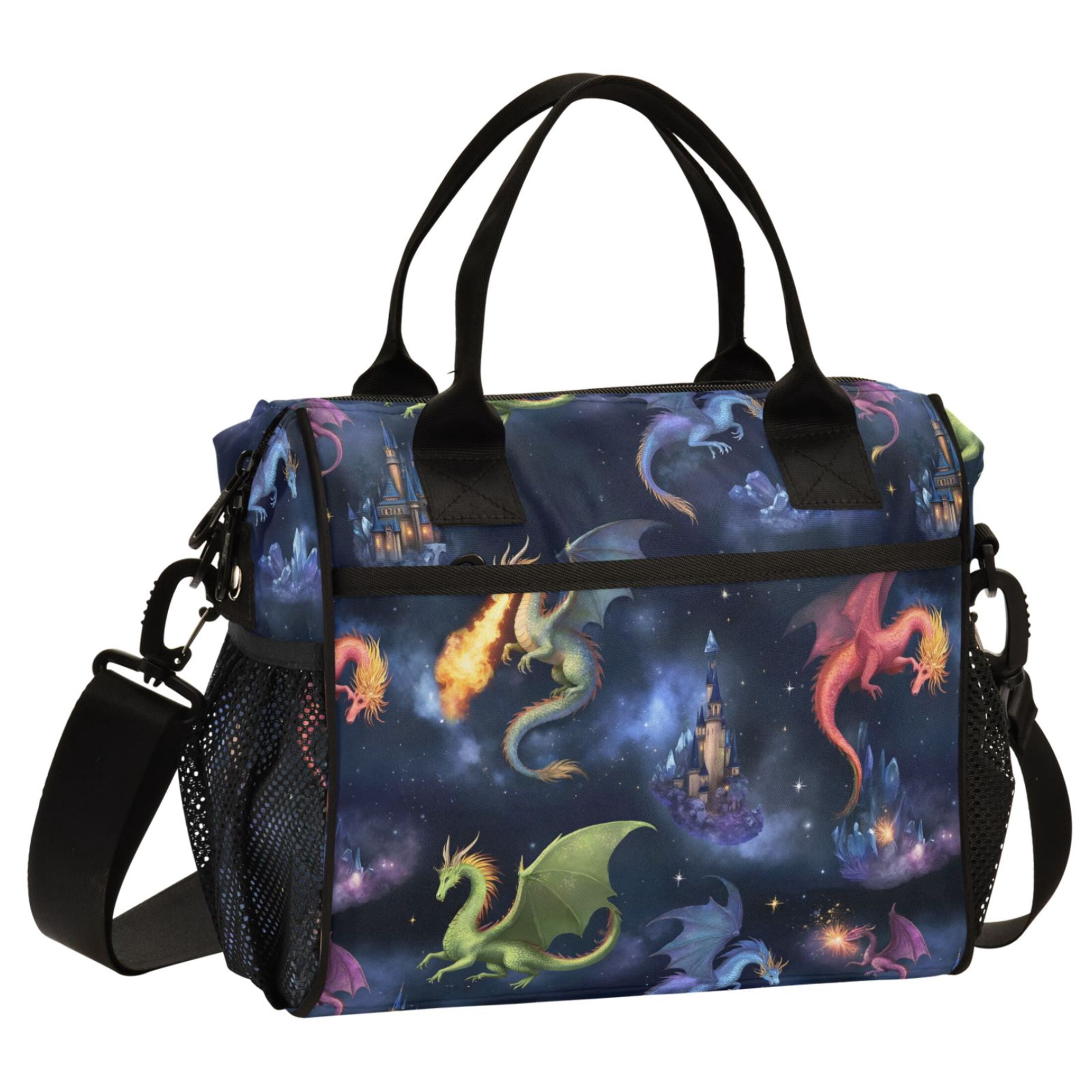ALAZA Dragon Castle Print Cooler Lunch Bag Insulated Reusable Lunch ...