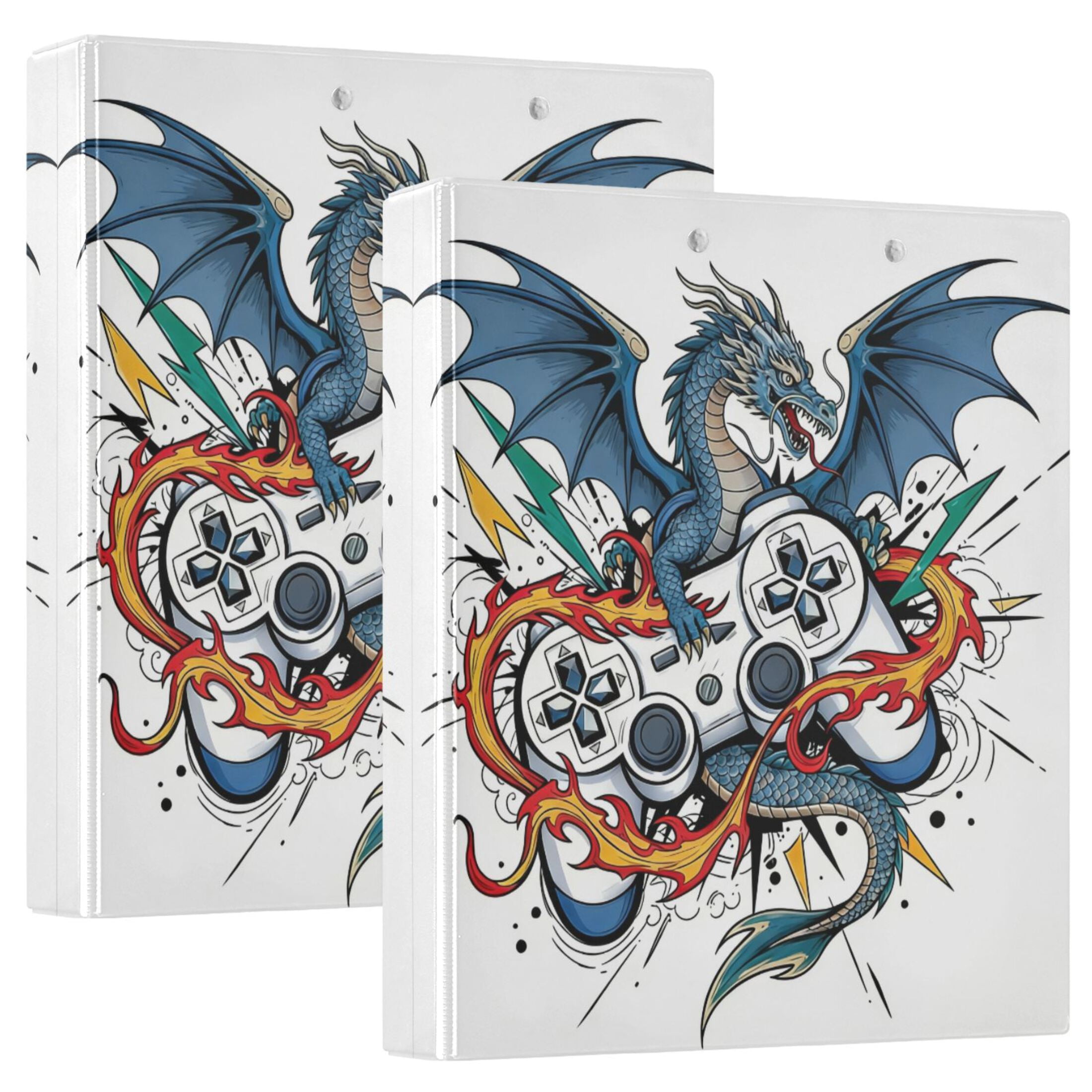 ALAZA Dragon Game Controller Hardcover 3 Ring Binder 1.5" D-Rings with ...