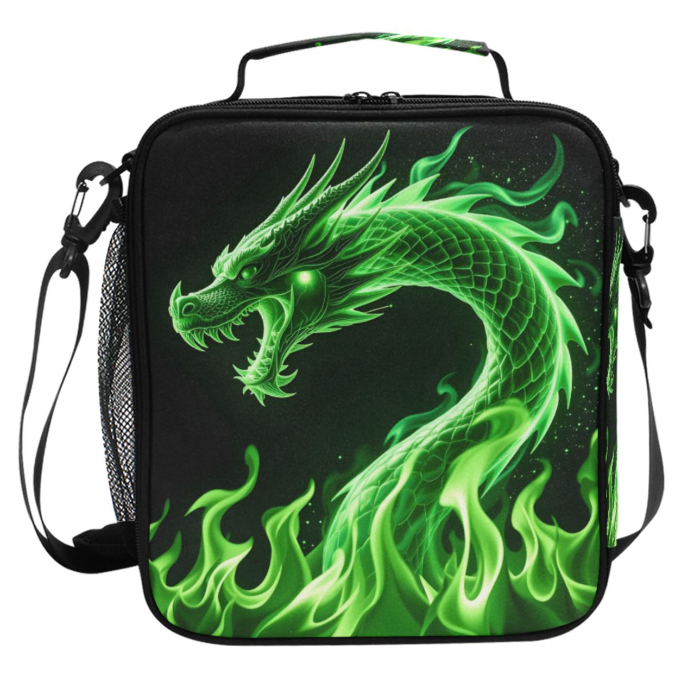 ALAZA Dragon Green Lunch Box Insulated Cooler Lunch Bag with Shoulder ...