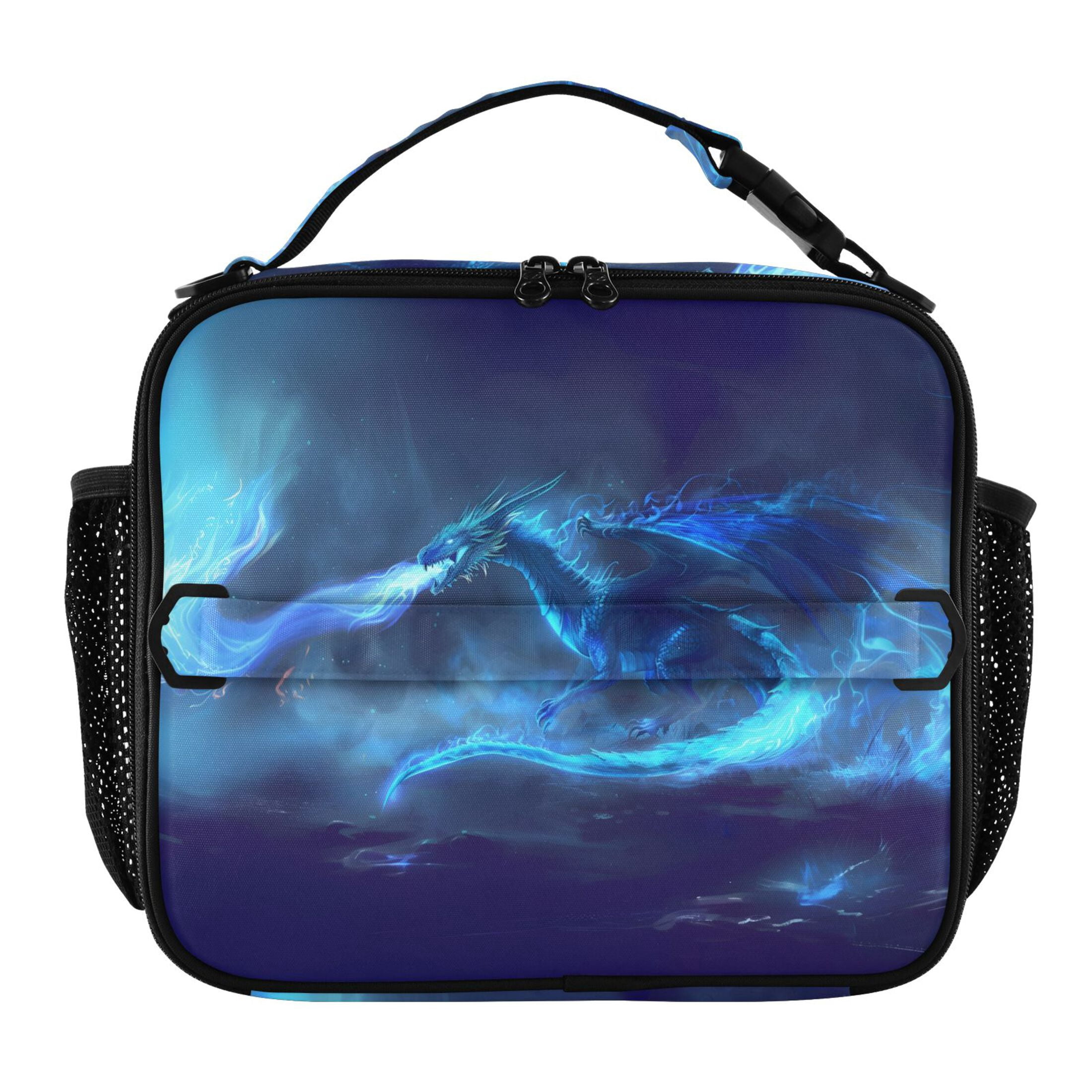 ALAZA Dragon with Flame Lunch Box Insulated Lunch Bag Cooler Tote with ...