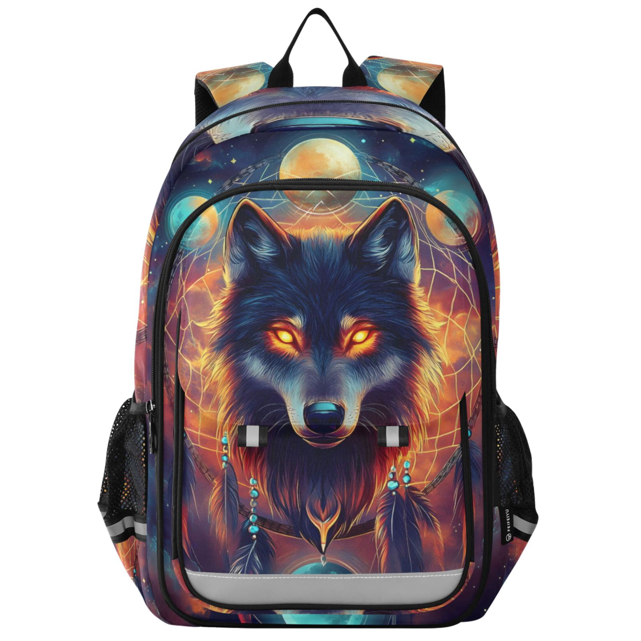 ALAZA Dreamcatcher Wolf School Laptop Backpack Travel Bag Casual ...