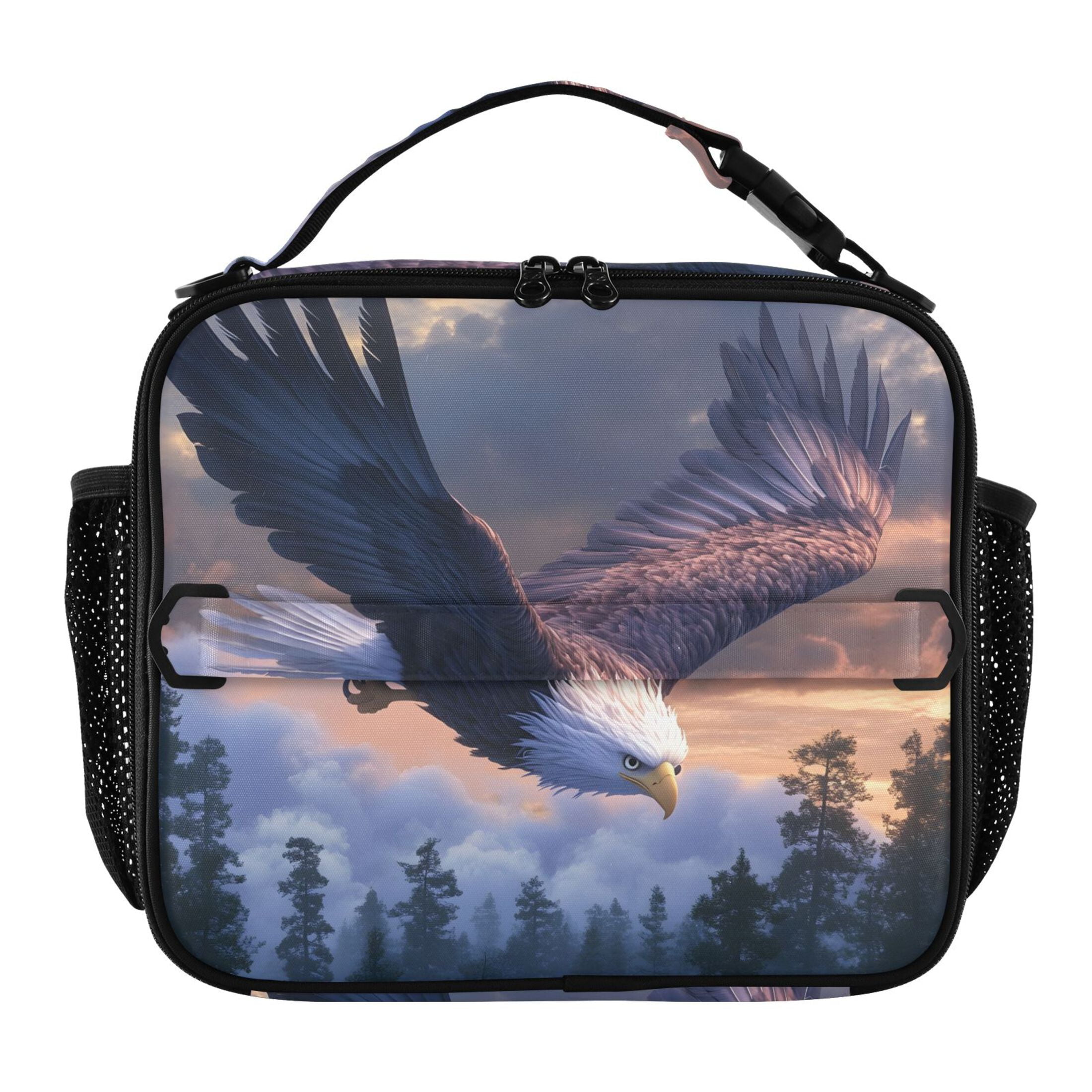ALAZA Eagle Flying Scene Lunch Box Insulated Lunch Bag Cooler Tote with ...