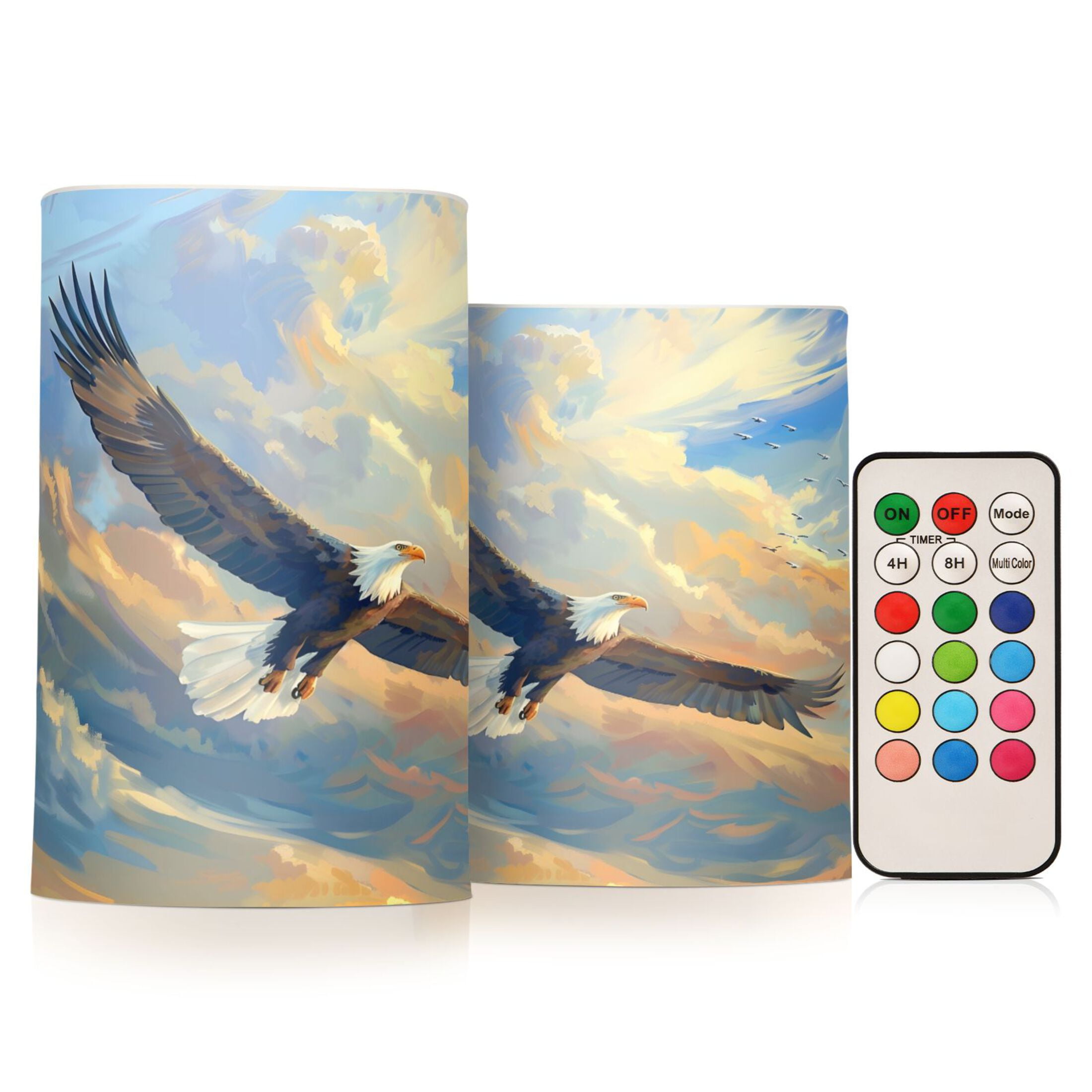 ALAZA Eagle Flying in Sky 2 PCs LED Flickering Flameless Candles with ...