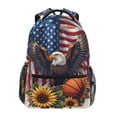 ALAZA Eagle Sunflowers Flag Pattern School Backpack Elementary Stylish ...