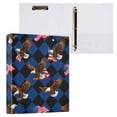 ALAZA Eagles Flag Checkered Hardcover 3 Ring Binder 1.5" D-Rings with ...