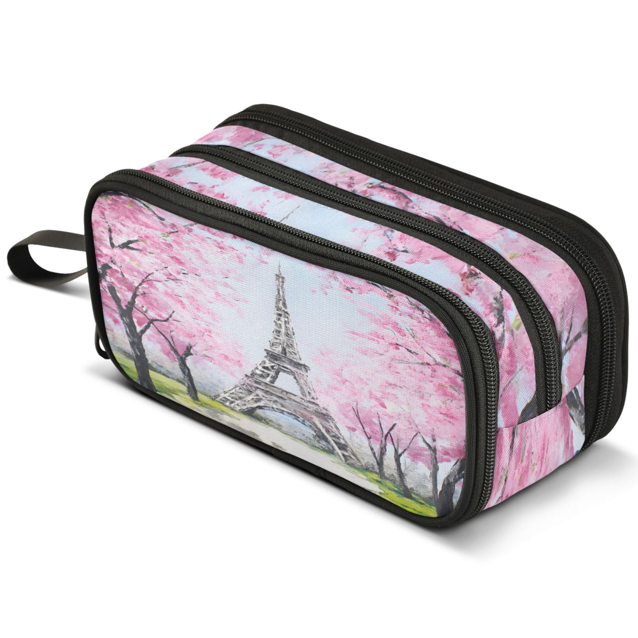 ALAZA Eiffel Tower Cherry Blossoms Pencil Case Bag Large 3 Compartment ...