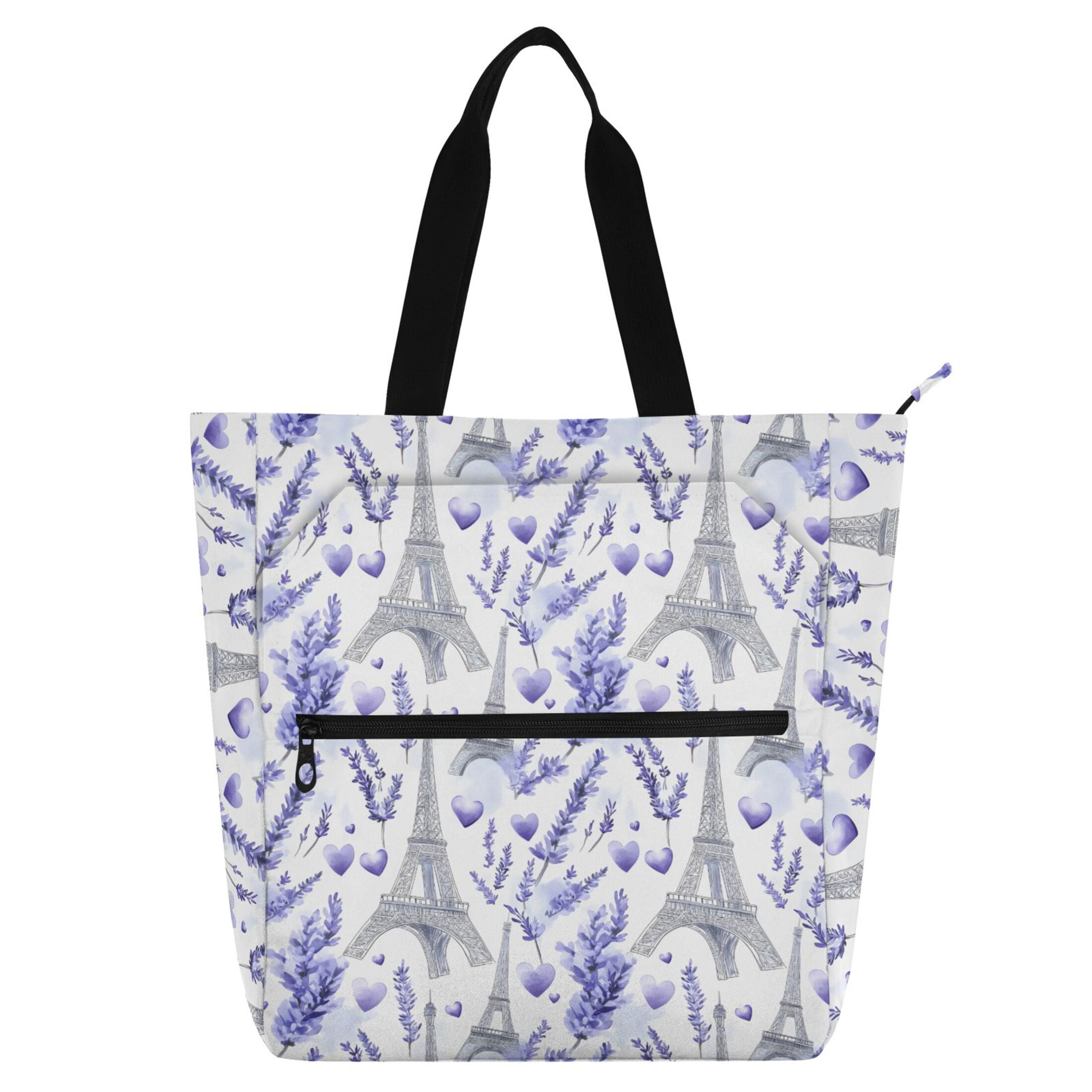 ALAZA Eiffel Tower Lavender School Book Bag Kids Tote Bags Handbag ...
