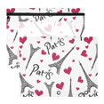 ALAZA Eiffel Tower and Hearts Pattern Pencil Pouch 3 Ring Binder with ...
