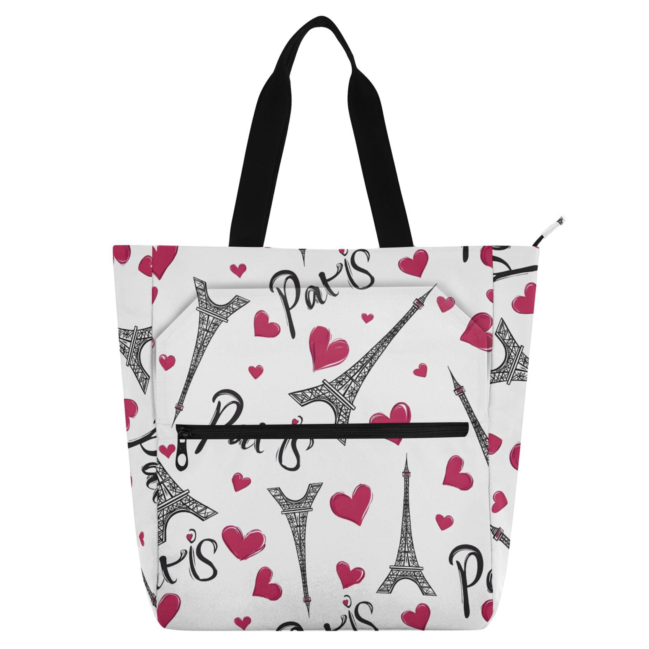 ALAZA Eiffel Tower and Hearts School Book Bag Kids Tote Bags Handbag ...