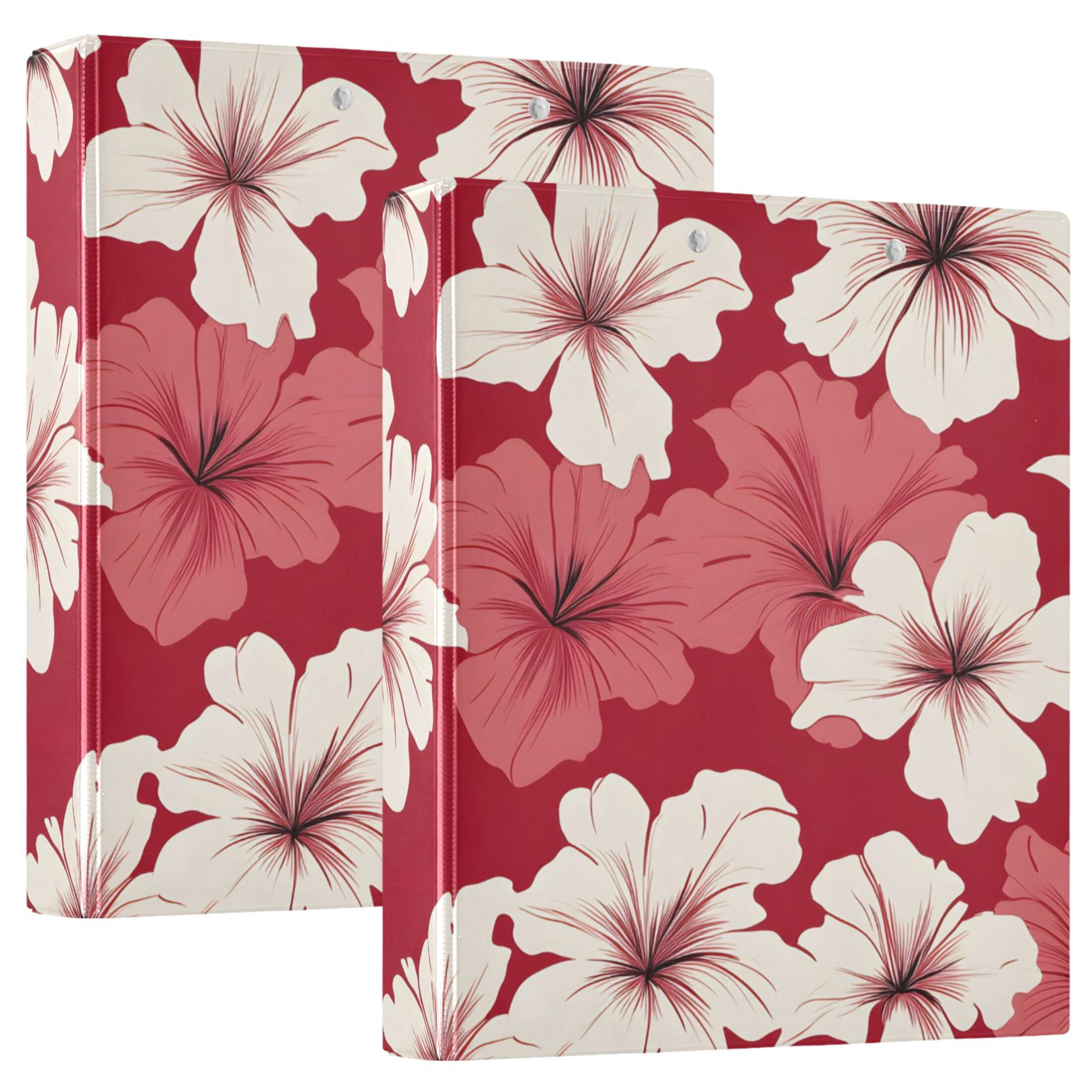 ALAZA Elegant Flowers-g1 Hardcover 3 Ring Binder 1.5" Round Rings ...