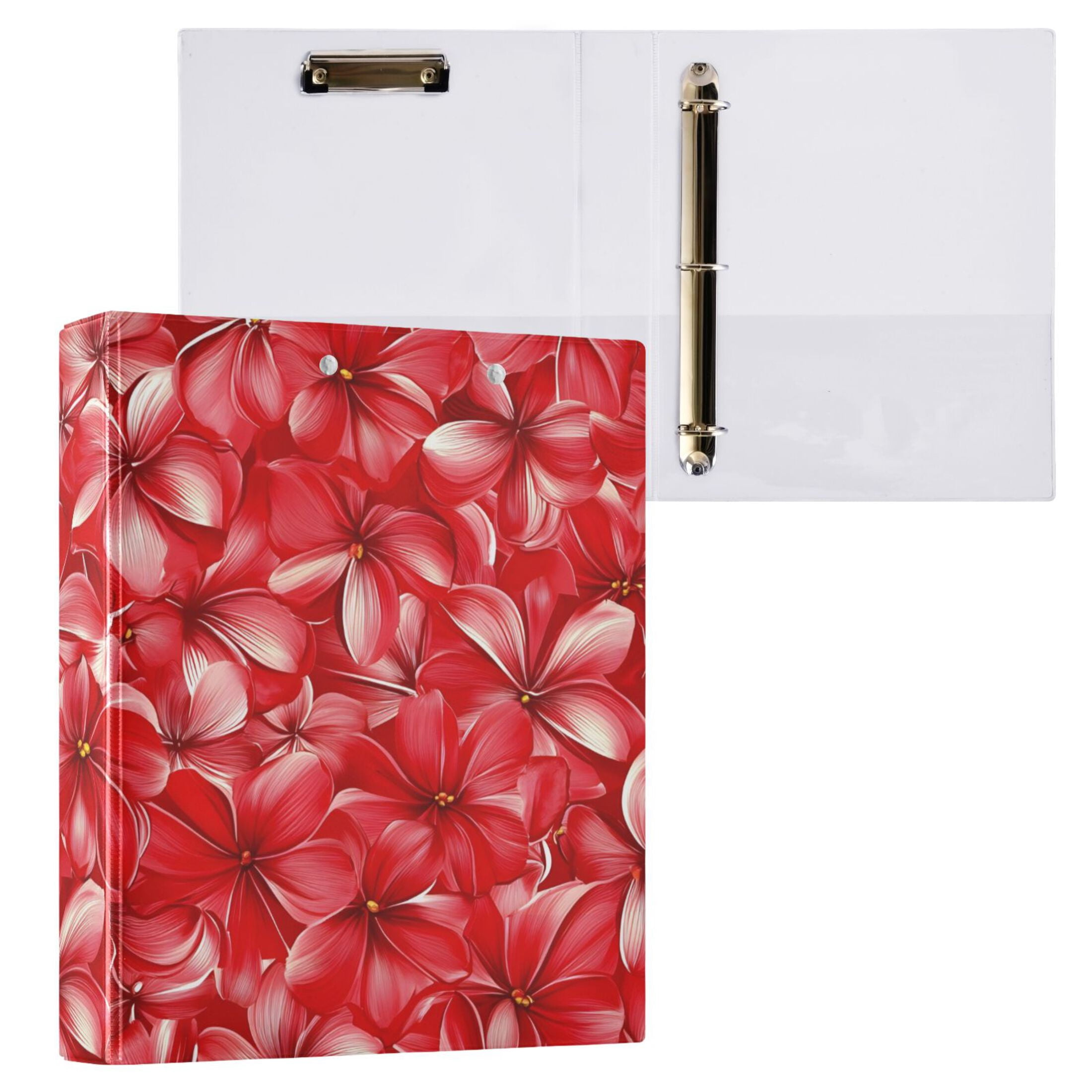 ALAZA Elegant Tropical Floral-a3 Hardcover 3 Ring Binder 1.5" Round ...