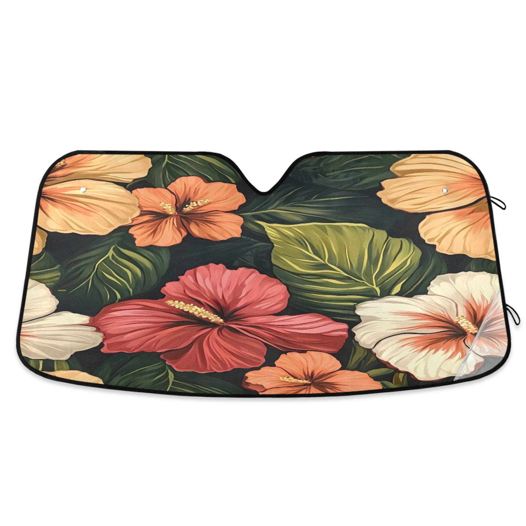 ALAZA Elegant Tropical Floral-p2 Windshield Sun Shade Car Foldable Sun ...