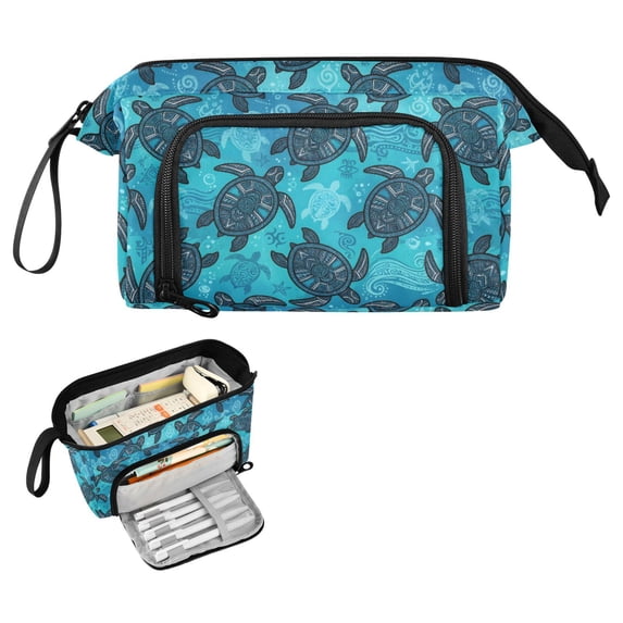 ALAZA Ethnic Art Turtles Pencil Pouch Big Capacity Pencil Case Zipper ...