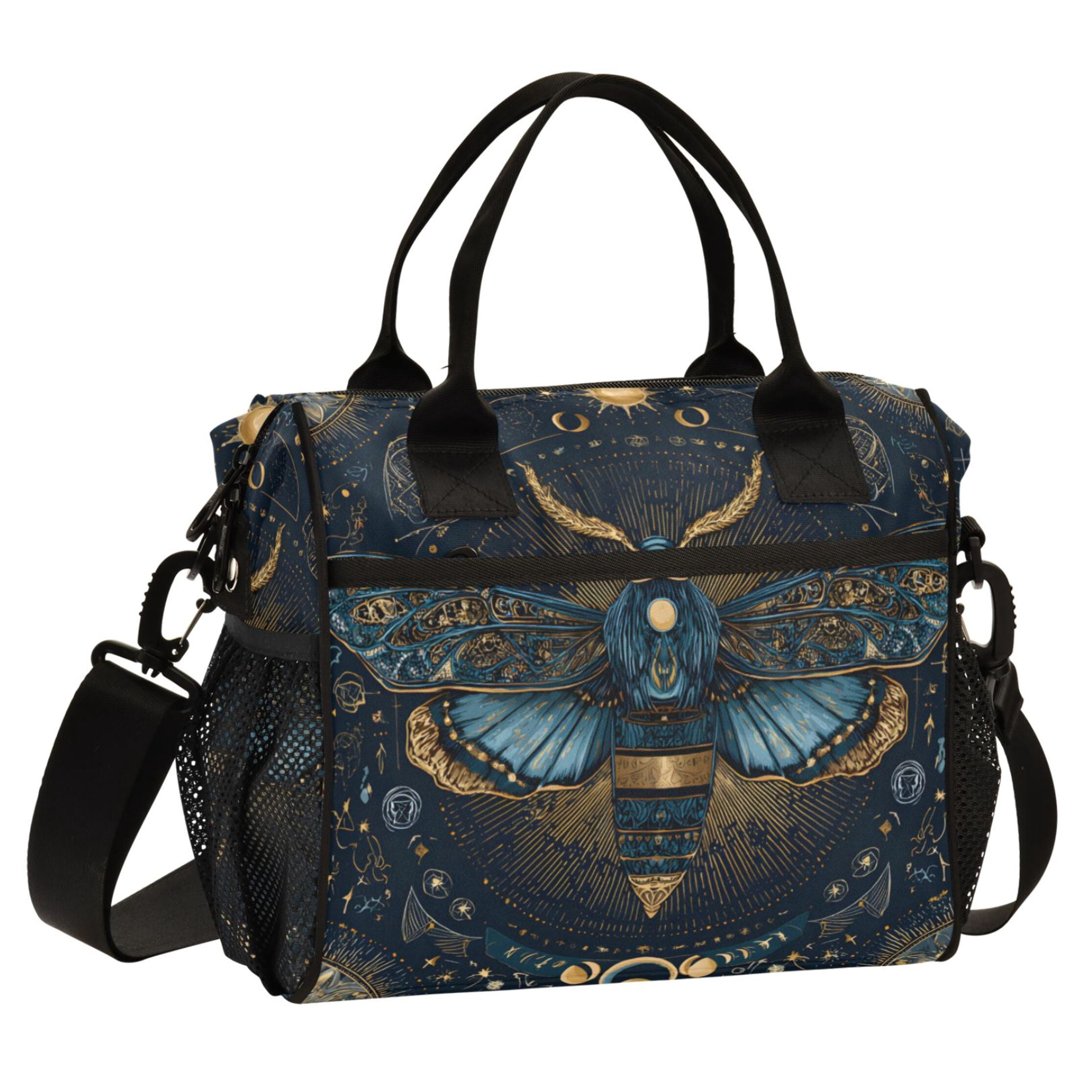 ALAZA Ethnic Butterfly Boho Print Cooler Lunch Bag Insulated Reusable ...