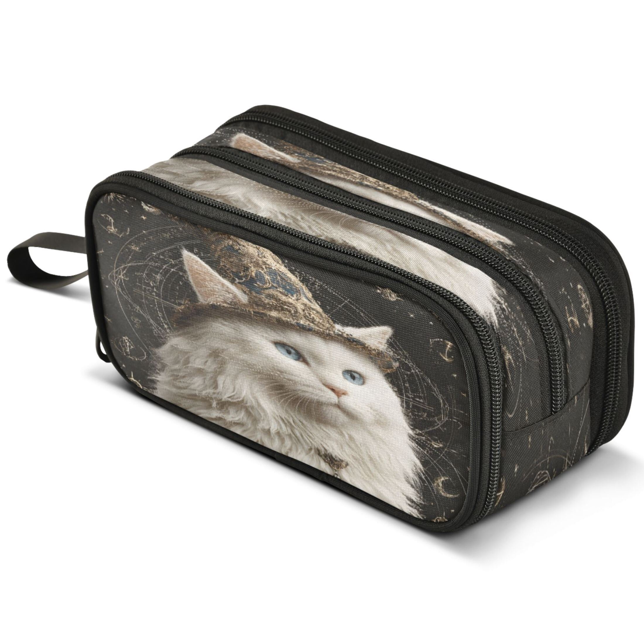 ALAZA Ethnic Cat Pencil Case Bag Large 3 Compartment Pen Pouch Holder ...